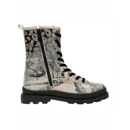 DOGO Schn&uuml;rstiefel 'DOGO Gisele - Spooky Town' Damen Gr&ouml;&szlig;e 40 grau