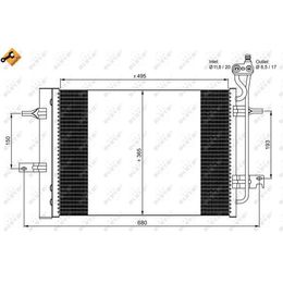 NRF Kondensator, Klimaanlage EASY FIT 350034 f&uuml;r Vaughall