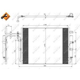 NRF Kondensator, Klimaanlage EASY FIT 350217 f&uuml;r LAND ROVER