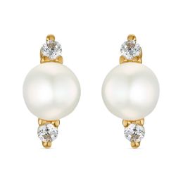 Christ Ohrringe Damen Gr&ouml;&szlig;e One Size gold / perlwei&szlig;