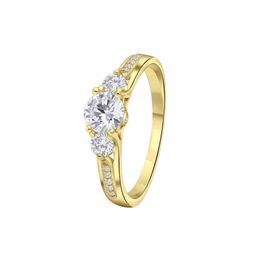 Lucardi Ring Damen Gr&ouml;&szlig;e 50 gold / transparent