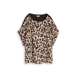 Tom Tailor Women + T-Shirt Damen Gr&ouml;&szlig;e 7XL ecru / brokat / schwarz
