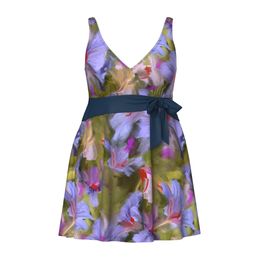 Ulla Popken Badeanzug Damen Gr&ouml;&szlig;e XXXL/4XL gr&uuml;n / grasgr&uuml;n / lila