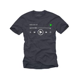 MAKAYA Shirt 'Music Playlist' male size XXL Basalt grey