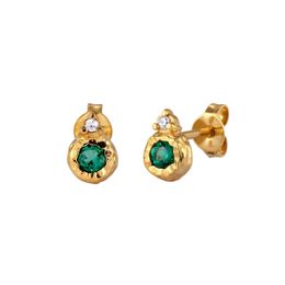 Elli Premium Ohrringe Damen Gr&ouml;&szlig;e One Size gold / smaragd