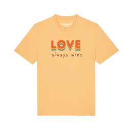 Watapparel T-Shirt ' Love always wins ' Herren Gr&ouml;&szlig;e XS hellgelb / mischfarben