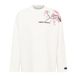 Carlo Colucci Sweatshirt 'Dragogna' male size M Dusky pink / Black / White