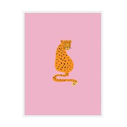 Liv Corday Wandschmuck 'Panter in Pink' Herren Gr&ouml;&szlig;e 40x50 wei&szlig;