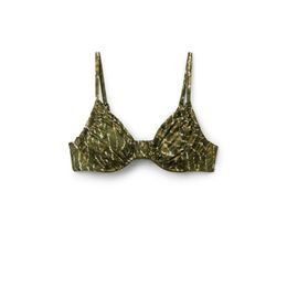 CALZEDONIA Bikini Top 'Natural Tie-Dye' female size 80/90 Green / Olive / White