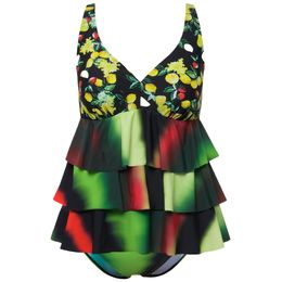 Ulla Popken Badeanzug Damen Gr&ouml;&szlig;e 9XL gelb / gr&uuml;n / kirschrot / schwarz