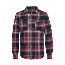 PETROL INDUSTRIES Button Up Shirt boy size 164 Navy / Light grey / Red
