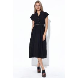 Strukturiertes Maxikleid mit G&uuml;rtel