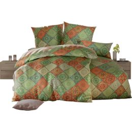w&auml;schepur unisex Bettw&auml;sche reseda-orange-bedruckt Gr&ouml;&szlig;e 40x80/135x200 cm