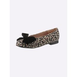 Heine Witt Damen Ballerina, beige-schwarz, Gr&ouml;&szlig;e 39
