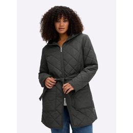 sheego Gro&szlig;e Gr&ouml;&szlig;en Wendejacke mit Bindeg&uuml;rtel, graphit, Gr&ouml;&szlig;e 50 - Damen