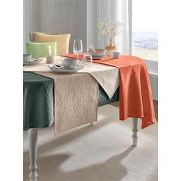 Heine Tischdecke, Gr&uuml;n, Gr. 40x140 cm - Tischl&auml;ufer, Tischw&auml;sche, Material: Baumwolle