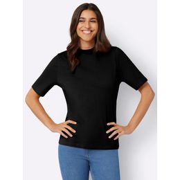 Heine Damen Kurzarmshirt, Schwarz, Gr. 38, T-Shirts, 100% Baumwolle