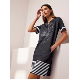 Heine Damen Jerseykleid, Schwarz, Gr. 36, Shirtkleider, Material: Polyester