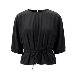 Zero Casual-Bluse mit G&uuml;rtel Damen Gr&ouml;&szlig;e XL schwarz