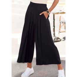 Lascana Damen Culotte, Schwarz, Gr. 36, Culotte, Material: Viskose