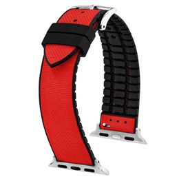 Hirsch Armb&auml;nder Digitaluhr 'Arne for Apple Watch' Damen Gr&ouml;&szlig;e 20 mm rot