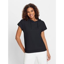 Heine Damen Kapuzenshirt, Schwarz, Gr. 36, T-Shirts, Material: Baumwolle