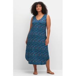 sheego Jersey-Kleid, Blau, Gr. 46, Damen, Strandkleider, Material: Viskose, Elasthan