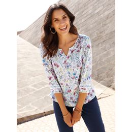 Heine Damen Schlupfbluse, Bunt, Gr. 36, Blusen langarm, Material: Viskose. Spitze: Polyester