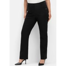 sheego Damen Bengalinhose, Schwarz, Gr. 88, Gerade Hosen, Material: Viskose