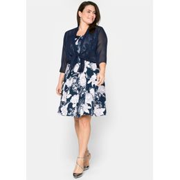 sheego Damen Bolerojacke, Blau, Gr. 56/58, Boleros, Material: Polyester