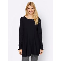 Heine Damen Longpullover, Blau, Gr. 36, Rundhals Pullover, Material: Viskose