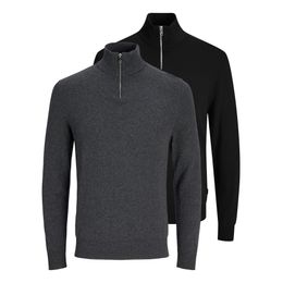 Jack & Jones Jack & Jones Pullover 'Emil Knit' Herren Gr&ouml;&szlig;e L schwarzmeliert