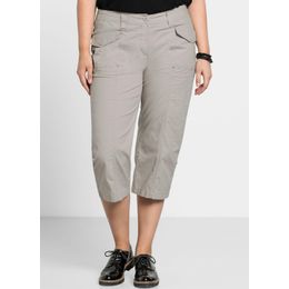 sheego Damen 3/4-Hose, Wei&szlig;, Gr. 58, Capri-Hose, Material: Baumwolle
