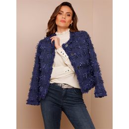 Damen Kurzblazer, Blau, Gr. 48, CREATION L PREMIUM, Elegante Blazer, Material: Polyester