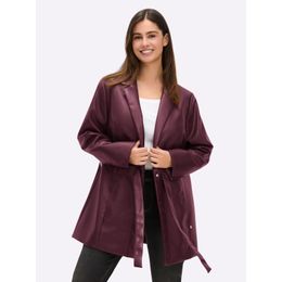 sheego Gro&szlig;e Gr&ouml;&szlig;en Jacke in Blazer-Optik, mit Bindeband, burgund, Gr&ouml;&szlig;e 50 - Damen