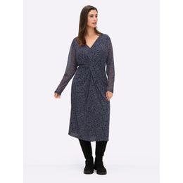sheego Damen Blumenkleid, Blau, Gr. 40, Druckkleider, Material: Polyester
