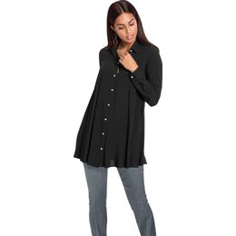 CR&Eacute;ATION L Damen Longbluse in leichter A-Linie schwarz Gr&ouml;&szlig;e 40