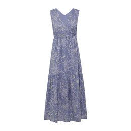 Comma Casual Identity Kleid Damen Gr&ouml;&szlig;e 48 rauchblau / limone / hellgrau Sommerkleid