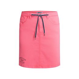 SOCCX Kurzer Jeansrock AN:NE mit Print Damen Gr&ouml;&szlig;e 46 neonrot