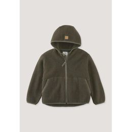 hessnatur Wollfleece Jacke in vintage oliv | Gr.: 146/152