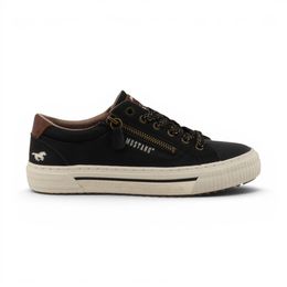 Mustang Damen Schwarze Kunstleder-Sneaker Sneaker Freizeitschuhe &ndash; M0112011