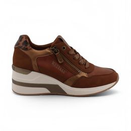 Mustang Damen Tan Cream Platform Sneaker Trainer Freizeitschuhe &ndash; M0872002