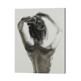 Liv Corday Bilder 'Woman's Back' Herren Gr&ouml;&szlig;e 40x50 grau / schwarz