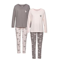 VIVANCE by LASCANA Pajama female size L Stone / Light pink