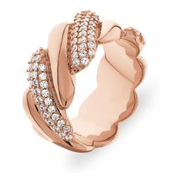JETTE Ring Damen Gr&ouml;&szlig;e 61 rosegold / transparent