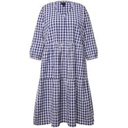 Ulla Popken Kleid Damen Gr&ouml;&szlig;e 46/48 navy / hellblau / wei&szlig; Sommerkleid