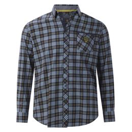 Jan Vanderstorm Button Up Shirt 'Jorgren' male size 4XL Dark blue / Yellow