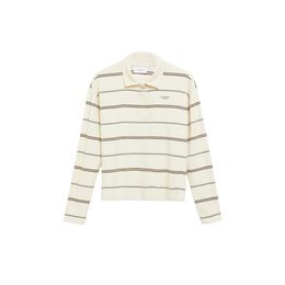 comma, COMMA Poloshirt Damen Gr&ouml;&szlig;e L beige / creme / navy / dunkelbraun