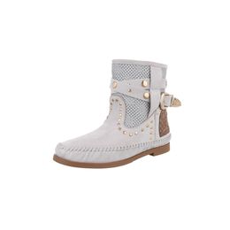 Ital-Design Stiefelette Damen Gr&ouml;&szlig;e 36 hellgrau / silber