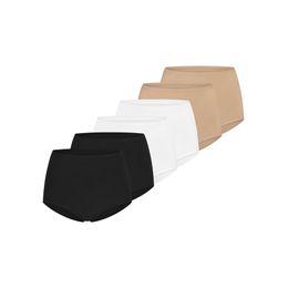 Schiesser Slip '95/5 Cotton' Damen Gr&ouml;&szlig;e 4XL nude / schwarz / wei&szlig;